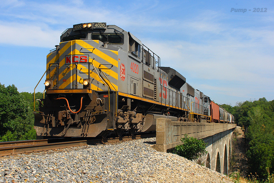 Southbound KCS Loaded Grain Train